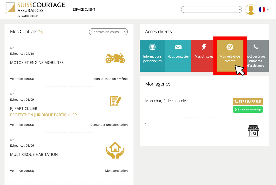Espace client | Consulter vos factures - SUISSCOURTAGE ASSURANCES